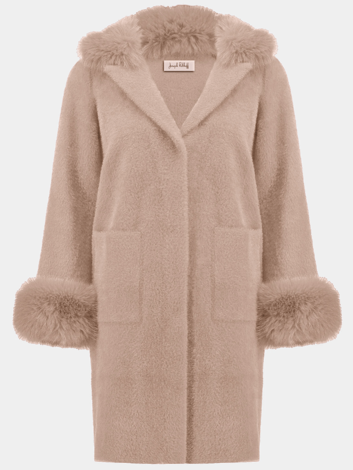 Joseph Ribkoff Women's Feather Yarn And Faux Fur Sweater Coat 243923F2 ...