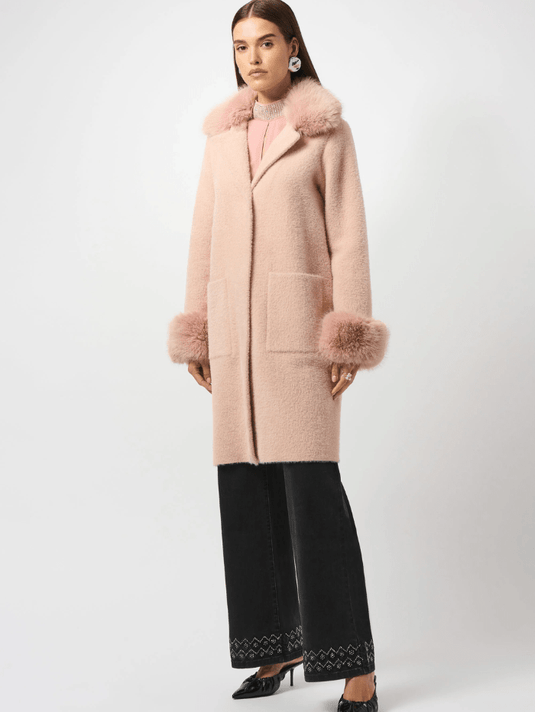 Joseph Ribkoff Women's Feather Yarn And Faux Fur Sweater Coat 243923F2 ...