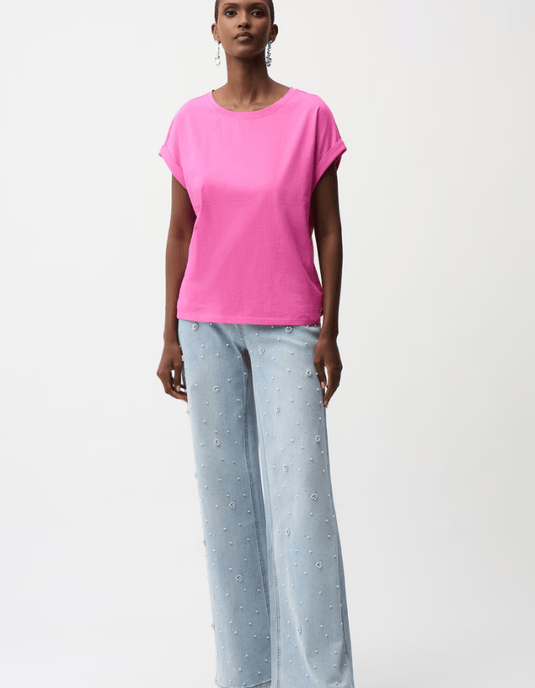 Joseph Ribkoff Women's Crew Neck Top In Pink Sherbert 261999 Col 4478 ...