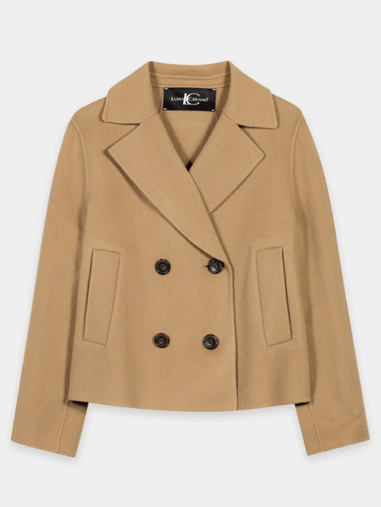 Luisa Cerano Women's Double Face Wool Cashmere Blend Pea Coat 438538 4 ...