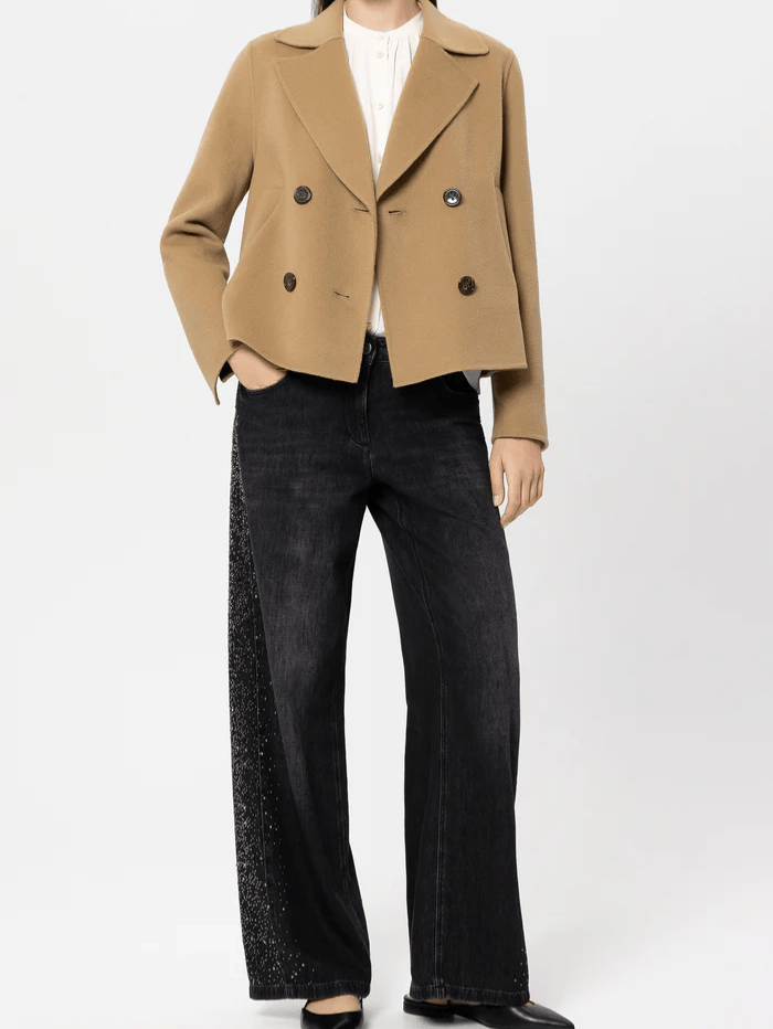Luisa Cerano Women's Double Face Wool Cashmere Blend Pea Coat 438538 4 ...