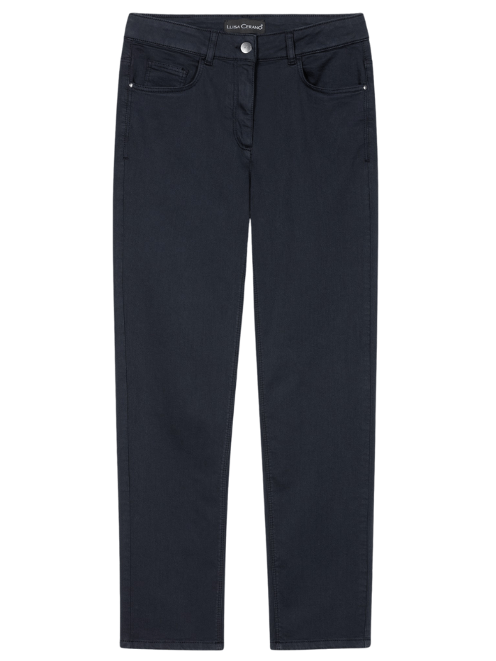 Luisa Cerano Women's High Stretch Denim Trousers In Navy Blue 637600 1 ...