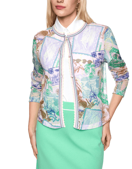 Marc Cain Collections Women's Soft Stretch Cardigan In Colourful Print ...