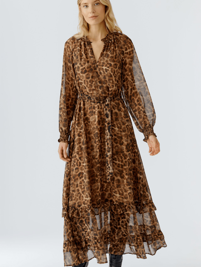 Oui Women's Chiffon Maxi Dress In a Leopard Print 88657 Col 0749 – Izzi ...