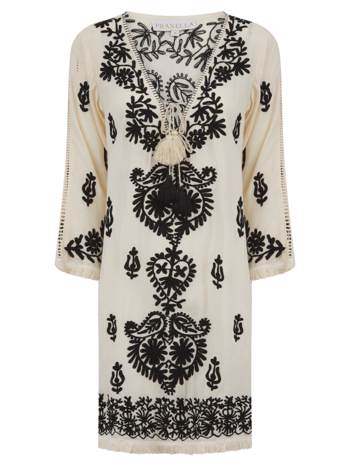 Pranella SS Women's AGGIE Dress In Pearl And Black – Izzi of Baslow